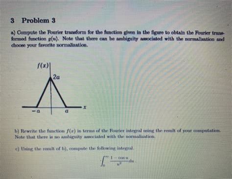 Solved Problem A Compute The Fourier Transform For The Chegg