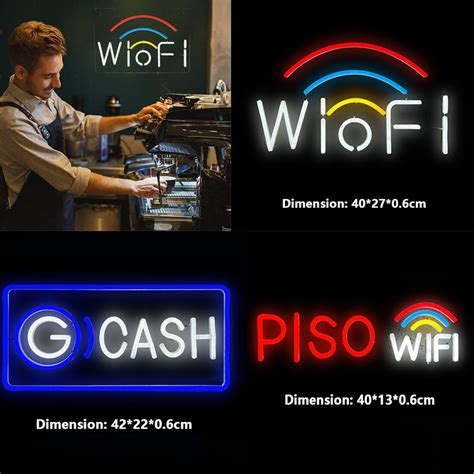 WIFI SIGN PISO WIFI SIGNAGE DISPLAY BOARD G CASH LED Sign GCASH LED LIGHT ENERGY SAVING