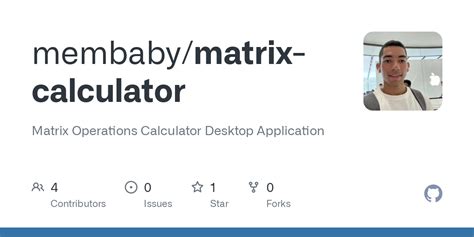 GitHub Membaby Matrix Calculator Matrix Operations Calculator Desktop Application
