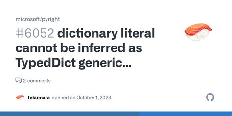 Dictionary Literal Cannot Be Inferred As TypedDict Generic Parameter Issue 6052 Microsoft