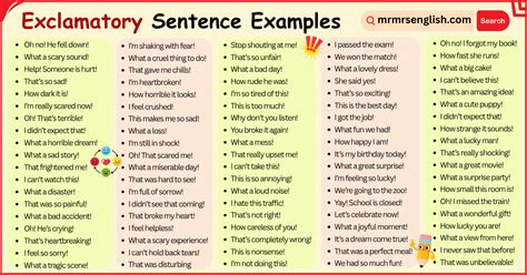 100 Exclamatory Sentences Examples In English With Pictures Mr Mrs English