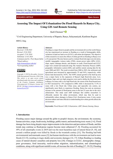 Pdf Assessing The Impact Of Urbanization On Flood Hazards In Ranya