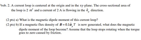 Solved Prob 2 A Current Loop Is Centered At The Origin And