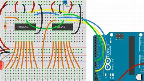 extending arduino with shift resister 74hc595 more outputs