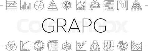 Graph For Analyzing And Research Icons Set Vector Hierarchy Colourbox