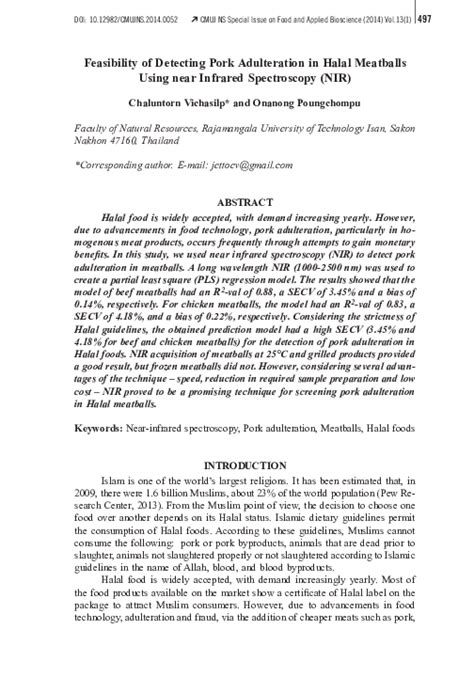 Pdf Detecting Pork Adulteration