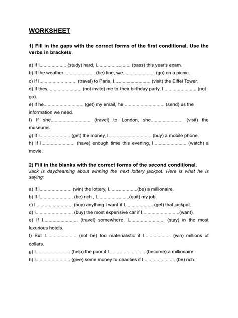 Worksheet Conditionals Pdf Worksheet Conditionals Pdf
