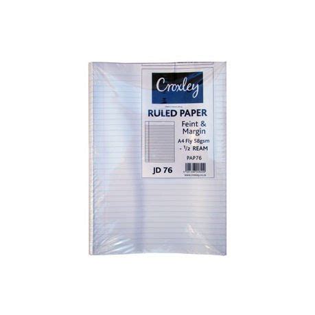 Croxley A Ruled Paper F M Fly Ream PAP JD Stationery Supplier DM Office Solutions