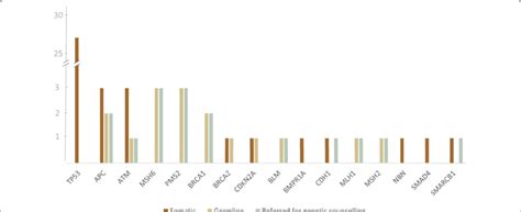 The Distribution Of Somatic And Germline Variants By Gene Variants Download Scientific Diagram
