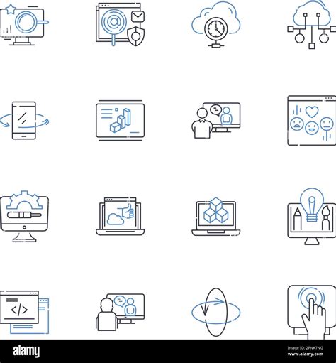 Technological Economy Line Icons Collection Automation G Artificialintelligence Big Data