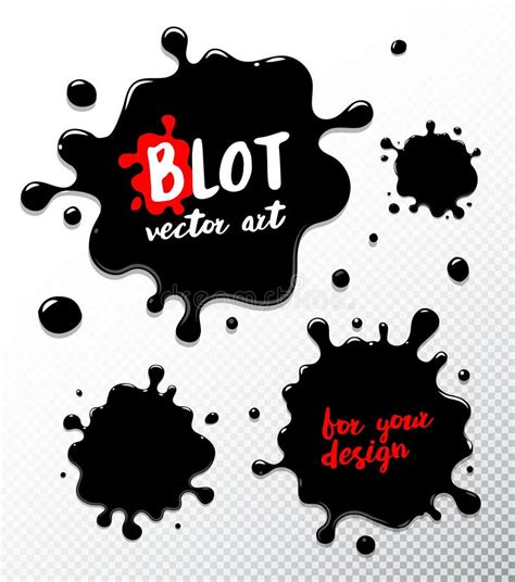 Vector Set Ink Blots Ink Blot Object Isolated Ink Blot Picture Stock Vector Illustration Of