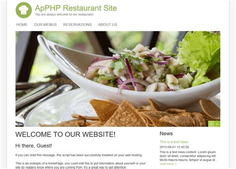 php restaurant menu online site for 49 codeclerks