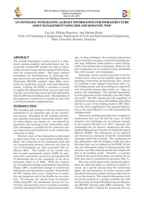 pdf an ontology integrating as built information for infrastructure