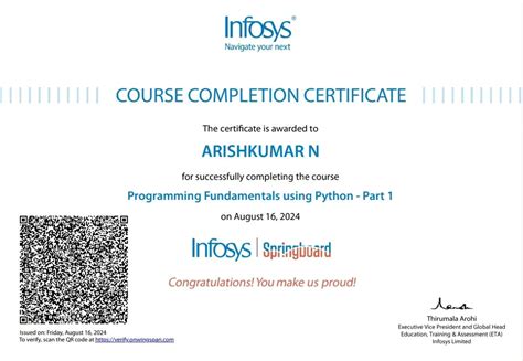 Arishkumar N On Linkedin Successfully Completing The Course