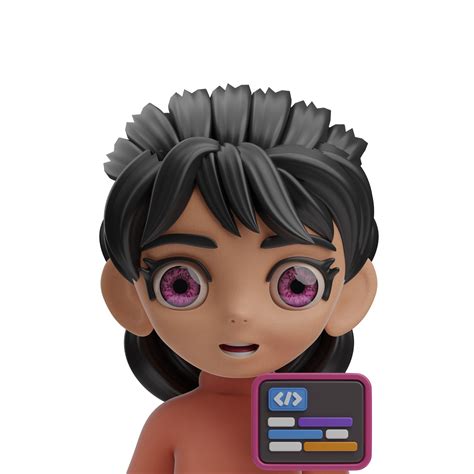 Programmer Female Avatar Illustration 3d 39201393 Png