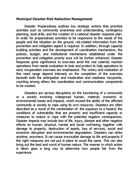 Municipal Disaster Risk Reduction Management Download Free Pdf