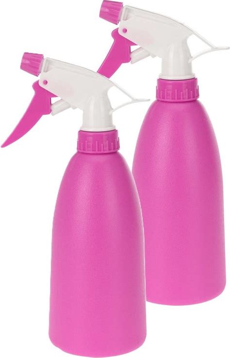 Plantenspuit 2x Roze 480 Ml Kunststof 11 X 8 X 23 Cm Plantensproeier Bol Clear
