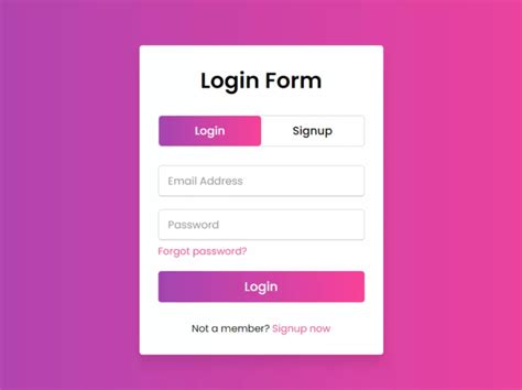 Animated Login And Signup Form Design Using Html Css And Javascript By
