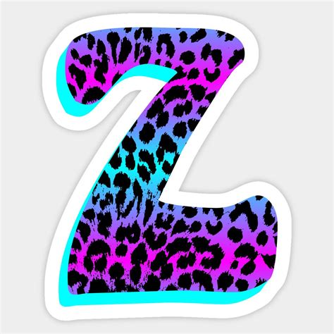 Z Cheetah Leopard Print Sticker Alphabet Letters