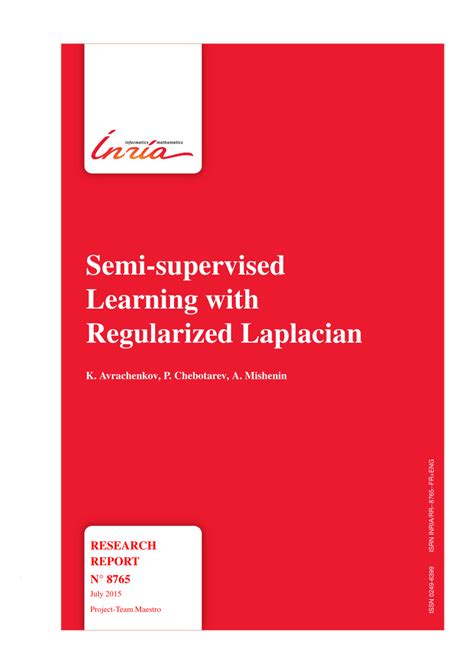 Pdf Semi Supervised Learning With Regularized Laplacian
