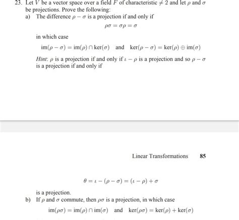 Solved Let V Be A Vector Space Over A Field F Of Chegg