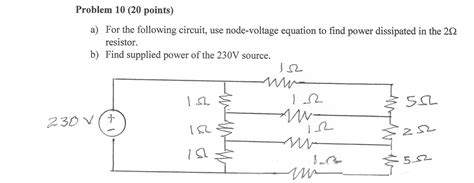 solved problem 10 20 points a for the following circuit
