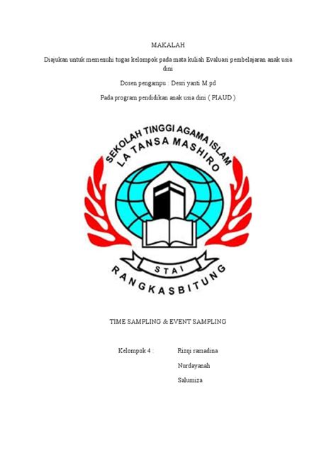 Time Sampling Dan Event Sampling 1 Pdf