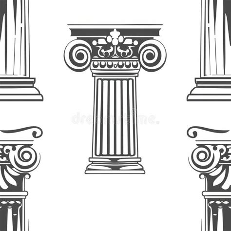 A Set Of Four Different Types Of Columns Suitable For Architectural Design Projects Stock Image