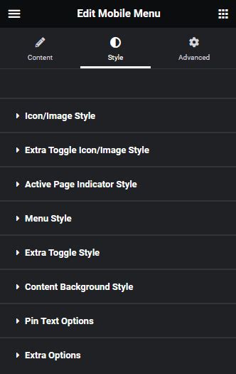 Mobile Menu Widget Settings Overview The Plus Addons For Elementor