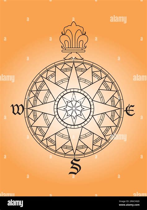 Old Elegant Classic Compass Rose Illustration Stock Vector Image And Art Alamy