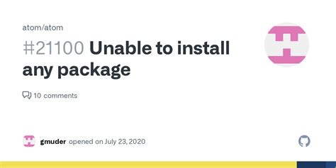 unable to install any package · issue 21100 · atom atom · github