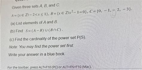 solved given three sets a b ﻿and c abs a b ∪ b∩c p s
