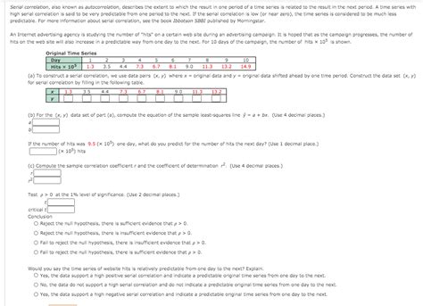 Answered Serial Correlation Also Known As… Bartleby