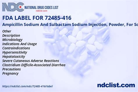 Fda Label For Ampicillin Sodium And Sulbactam Sodium Injection Powder For Solution