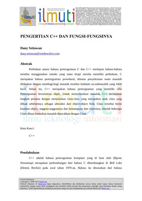PDF PENGERTIAN C DAN FUNGSI FUNGSINYA Ilmuti Orgilmuti Org Wp Content Uploads Dany