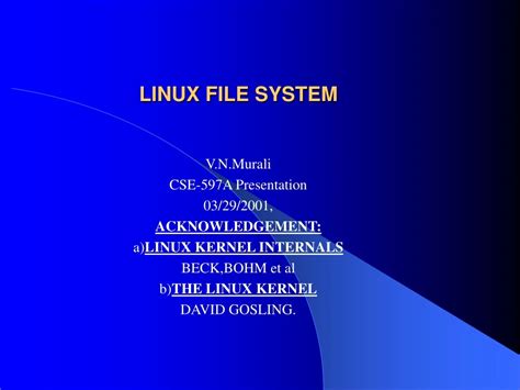 Ppt Understanding Linux File System Management And Virtual File