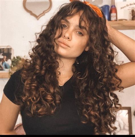 Long Curly Hair With Bangs Curly Hair With Bangs Long Hair Styles Curly Hair Inspiration