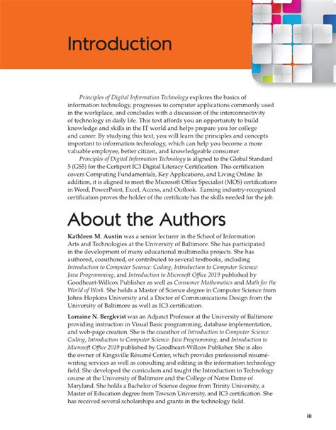 Principles Of Digital Information Technology 2nd Edition Page Iii