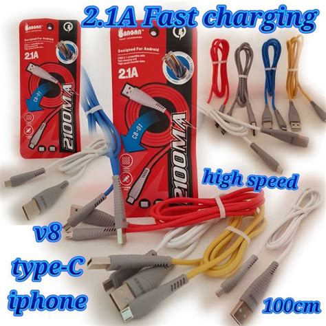 Jual Kabel Data Type C Micro Usb Iph Lightning Bagan Panjang Cm Kabel Fast Charger