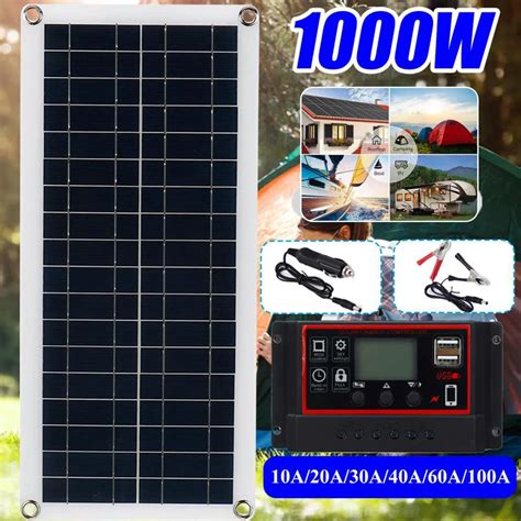 태양 전지 패널 컨트롤러 전화 자동차 Mp3 패드 충전기 야외 배터리 공급 20w 1000w 12v 태양 전지 10a 100a