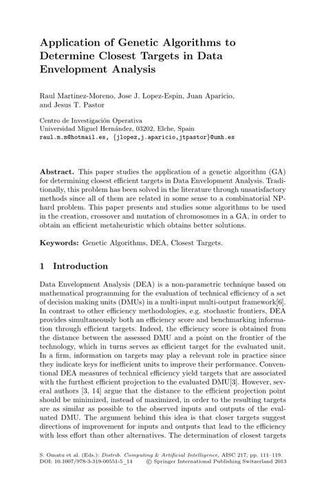 pdf application of genetic algorithms to determine closest targets in