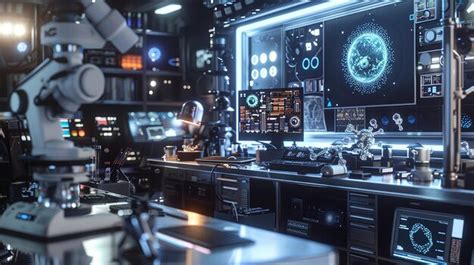 QuotQuantum Computing Lab Researchers And Quantum Computersquot Premium AI Generated Image
