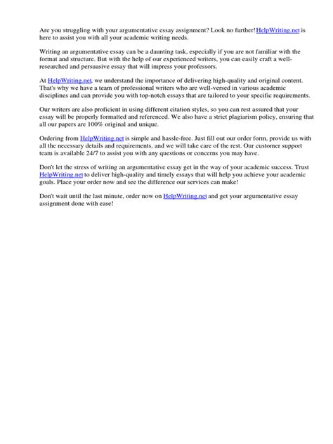 Argumentative Essay Assignment Pdf Essays Argument