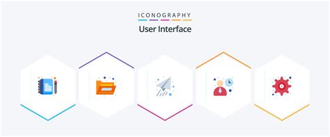 User Interface 25 Flat Icon Pack Including Setting Plane Interface