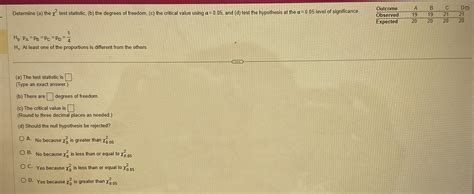 solved determine a ﻿the χ2 ﻿test statistic b ﻿the