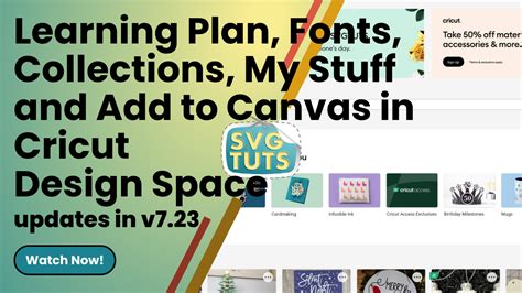 Cricut Design Space Updates V Learning Plan Fonts Collections And Add To Canvas SVG
