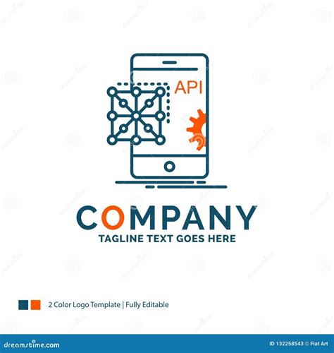 Api Application Coding Development Mobile Logo Design Blue Stock