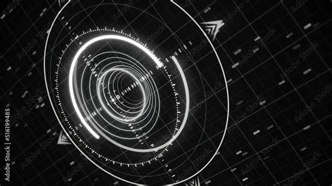 Black And White Working Radar Object Detection System That Uses Radio Waves To Determine The