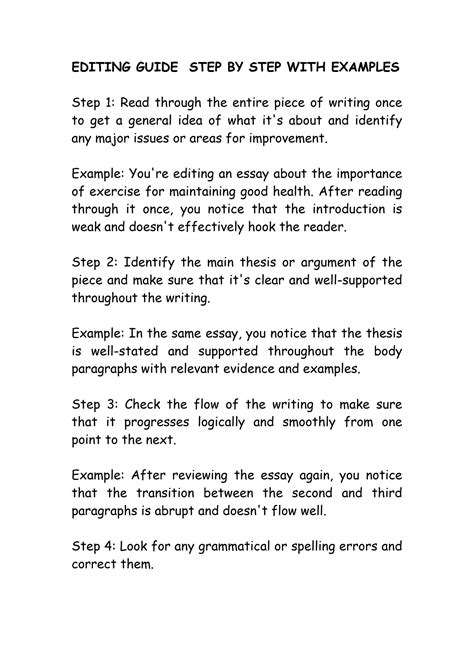 SOLUTION: Editing guide step by step with examples - Studypool