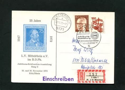 Sonder R Zettel 5 Köln 1 25 Jahre Lv Mittelrhein 1972 Nx 153 Eur 3 00 Picclick De